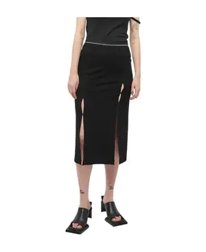 Helmut Lang Cut-out Zippered Midi Skirt