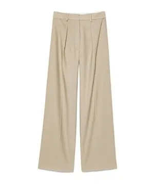 FORTE_FORTE Pleated Wide-leg Trousers - Sand