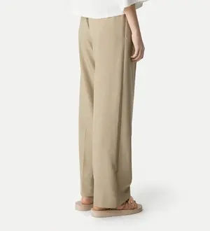 FORTE_FORTE Pleated Wide-leg Trousers - Sand
