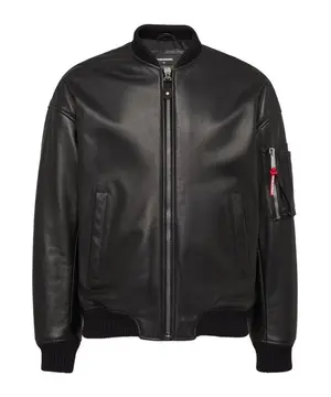 Dsquared2 Leather Bomber Jacket