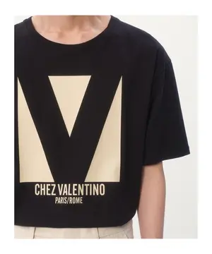 Valentino Garavani Chez -printed Crewneck T-shirt - Black