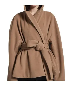 Balenciaga Short Wrap Coat - Brown