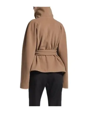 Balenciaga Short Wrap Coat - Brown