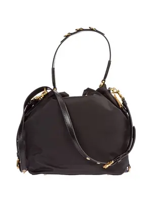 Moschino Plaque Drawstring Bucket Bag