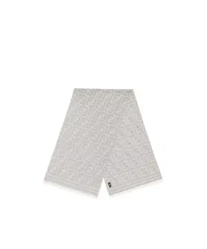 Fendi Ff Jacquard Scarf - Grey