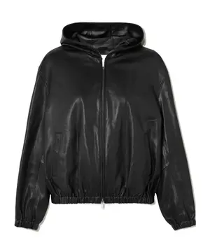 Nour Hammour Leo Hooded Patchwork Leather Jacket