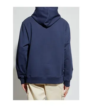 Balmain Logo Embroidered Hoodie - Navy Blue