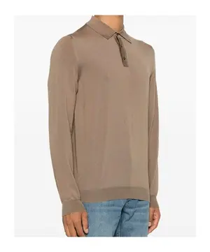 ZANONE Long-sleeve Polo Shirt - Brown