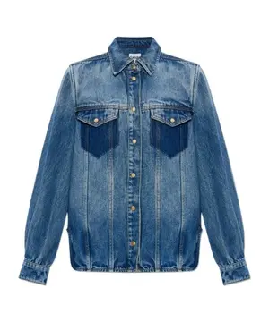 GANNI Collared Long-sleeved Shirt With Chest Pocket