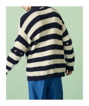 Gucci Striped Brushed Cotton Jumper - Blue