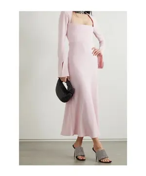 16Arlington Long-sleeved Crepe Dress With Buckle Detail