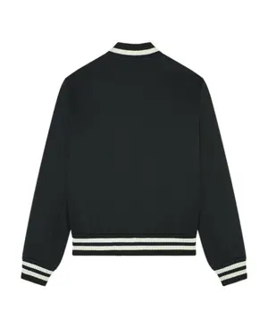 Maison Kitsuné Logo Embroidered Bomber Jacket