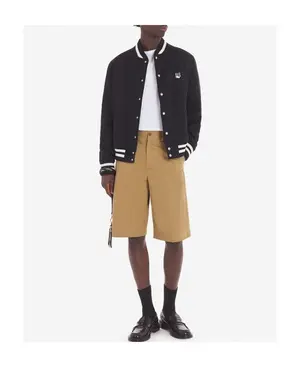 Maison Kitsuné Logo Embroidered Bomber Jacket