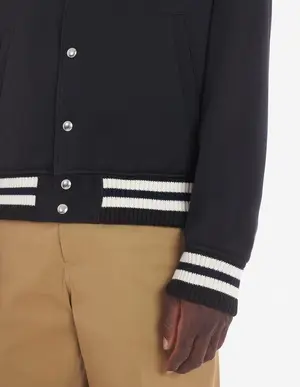Maison Kitsuné Logo Embroidered Bomber Jacket