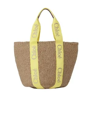 Chloé Large Raffia Tote Bag - Brown