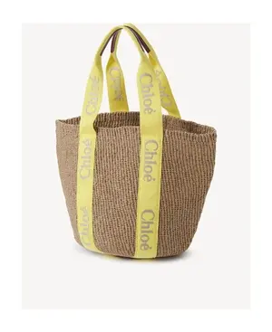 Chloé Large Raffia Tote Bag - Brown
