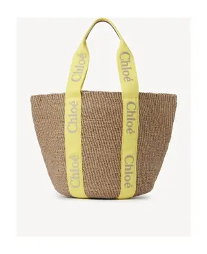 Chloé Large Raffia Tote Bag - Brown