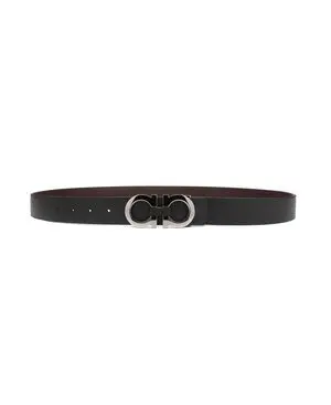 FERRAGAMO Gancio Buckle Adjustable Belt - Black