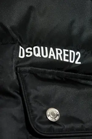 Dsquared2 Logo Printed Quilted Hooded Down Coat