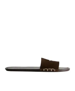 J.W.ANDERSON Suede Open Toe Slip-on Mules - Brown
