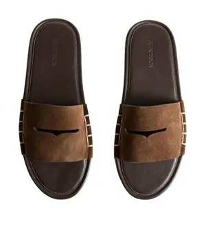 J.W.ANDERSON Suede Open Toe Slip-on Mules - Brown