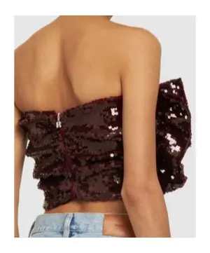 ROTATE BY BIRGER CHRISTENSEN Sequined Zip-up Vest