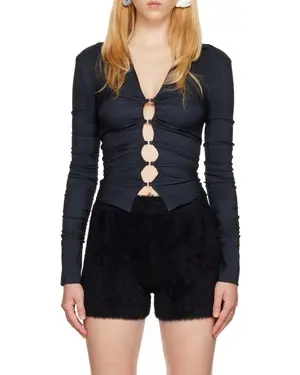 Jacquemus Soffio Stretch Knit Cut-out Shirt