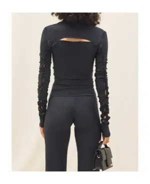 Jacquemus Soffio Stretch Knit Cut-out Shirt