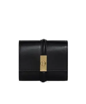 Celine Small Trifold Wallet 16 In Satinated Calfskin - Black