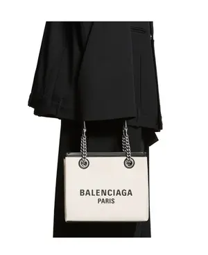 Balenciaga Logo Printed Small Tote Bag