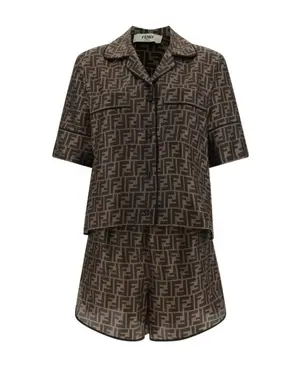 Fendi Logo Pajamas Set - Black