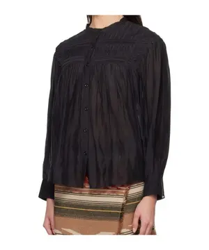 Isabel Marant Étoile Gathered Pleated Blouse - Black