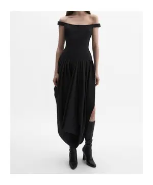 Magda Butrym Long Off-shoulder Draped Dress