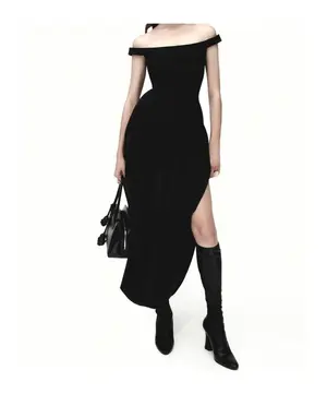Magda Butrym Long Off-shoulder Draped Dress
