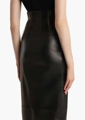Khaite Gres Leather Pencil Skirt