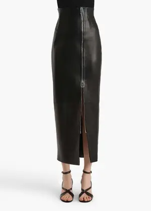 Khaite Gres Leather Pencil Skirt