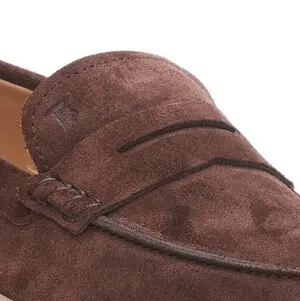 TOD'S Suede Penny Loafers - Brown