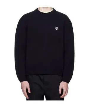 Maison Kitsuné Wool Fox Head Sweater - Black