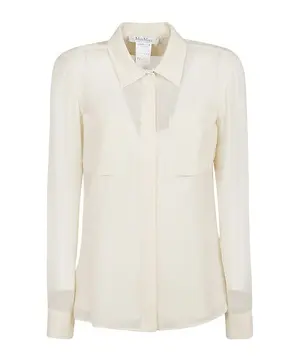 Max Mara Buttoned Long-sleeved Silk Shirt