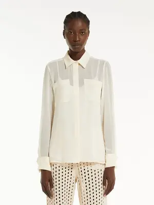 Max Mara Buttoned Long-sleeved Silk Shirt