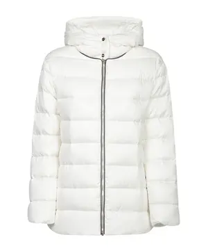 Herno Hooded Zip-up Padded Jacket - White