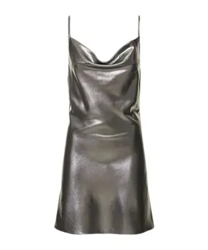 ROTATE BY BIRGER CHRISTENSEN Metallic Pendant Mini Sling Dress