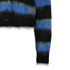 Alexander Wang Striped Crew-neck Brushed Cardigan