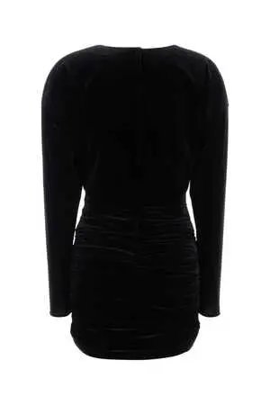 Dolce & Gabbana Ruched Logo Plaque Mini Dress