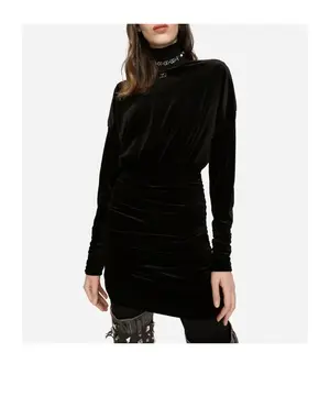 Dolce & Gabbana Ruched Logo Plaque Mini Dress