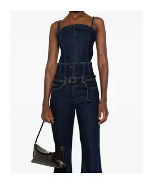 Pinko Spaghetti Strap Denim Tank Top - Black