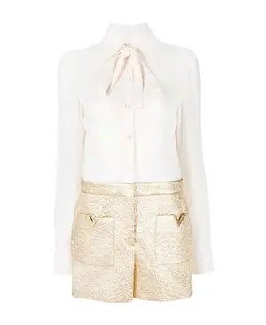 Valentino Garavani Long-sleeved Jumpsuit With Pussy Bow Detail - White