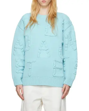 Bottega Veneta Alphabet Detailed Knitted Jumper - Blue