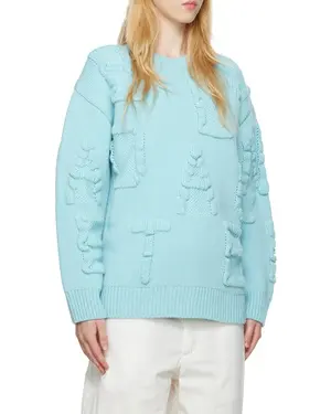 Bottega Veneta Alphabet Detailed Knitted Jumper - Blue