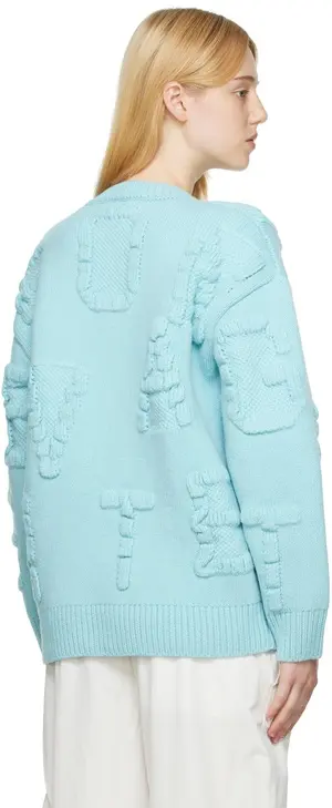 Bottega Veneta Alphabet Detailed Knitted Jumper - Blue